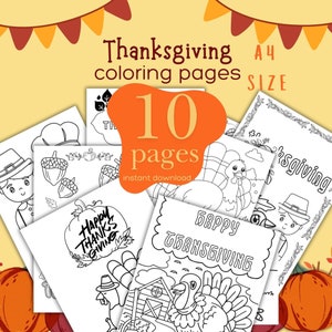 Printable Thanksgiving 10 Coloring Pages / Turkey Day Fun / 10 ...