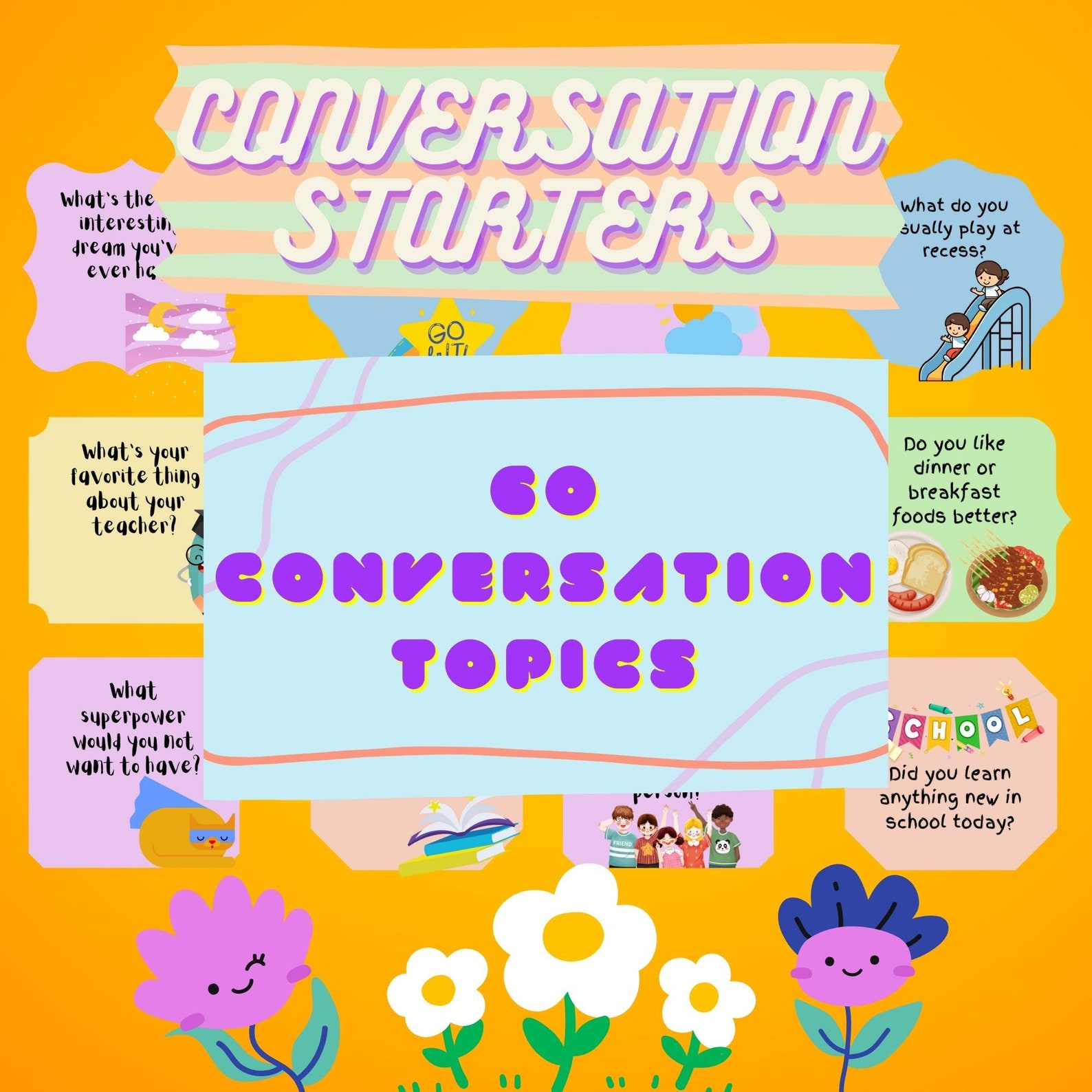 Break the Ice Fun Conversation Starters for Kids /kickstart Chats Kids ...