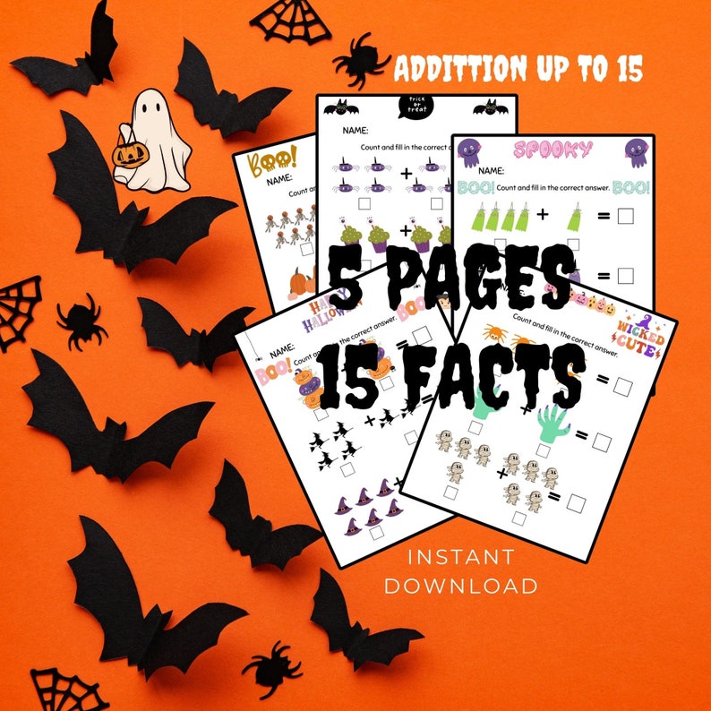 Spooky Math Fun Halloween Addition Worksheets/ Montessori-approved 1st ...
