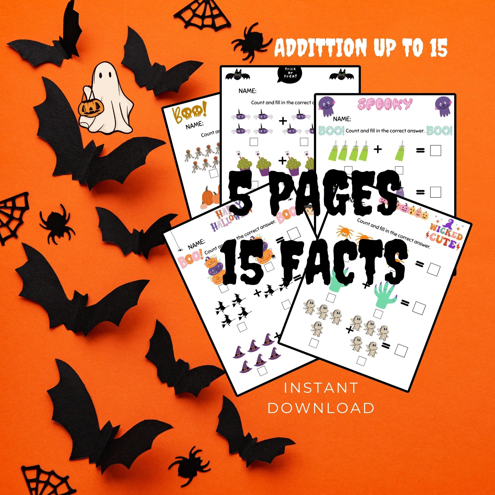 Spooky Math Fun Halloween Addition Worksheets/ Montessori-approved 1st ...