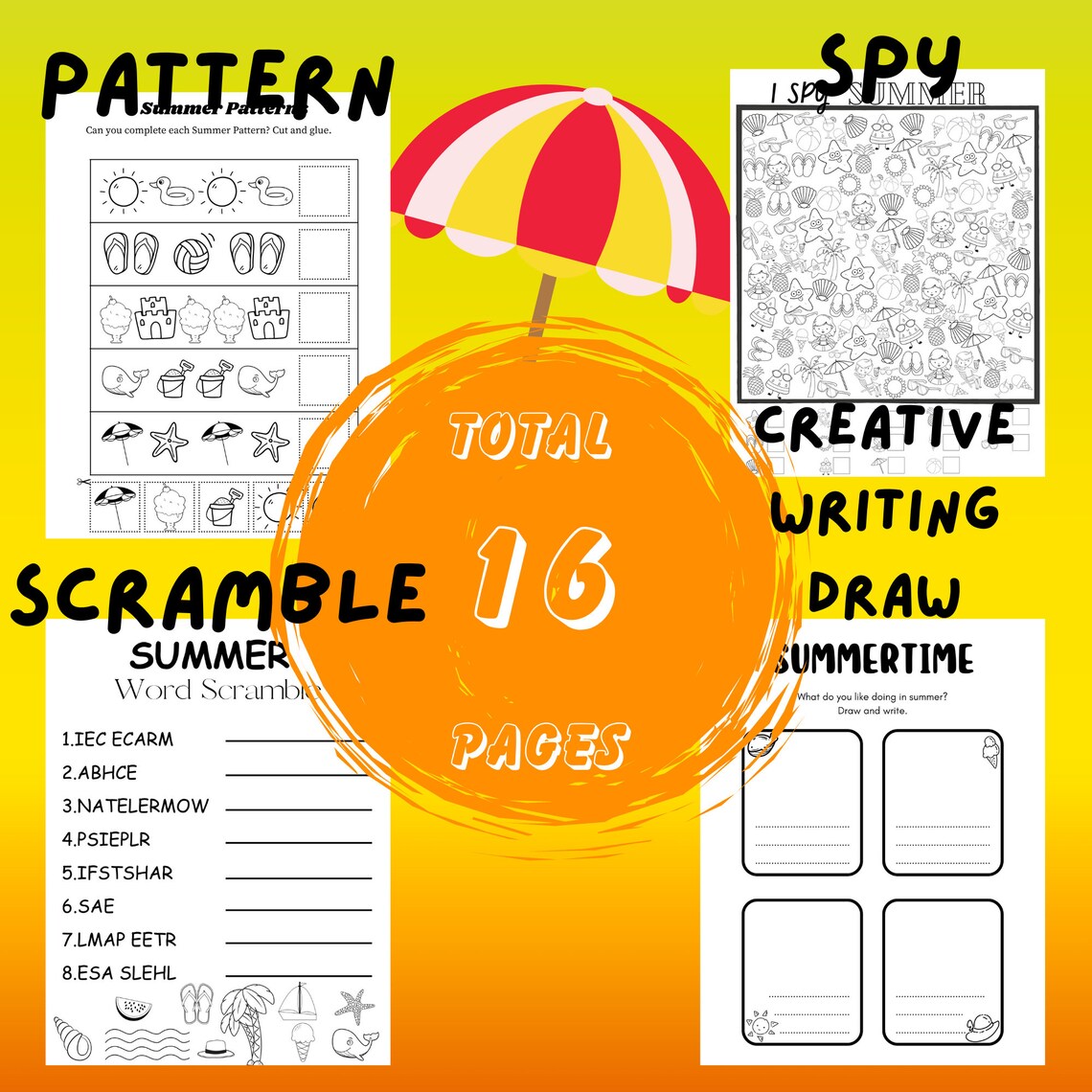 Summer Activity Book/summer Printable Book/summer Printable Sheets ...
