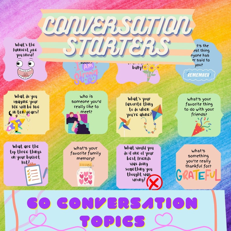 Break the Ice Fun Conversation Starters for Kids /kickstart Chats Kids ...