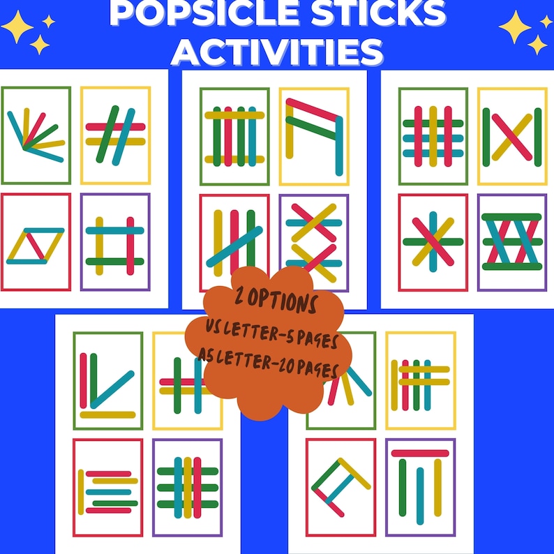Popsicle Stick Crafting Guide - Selectable A5 or US Letter Printables ...