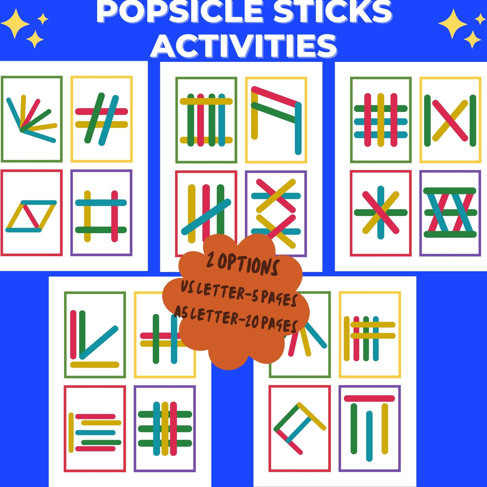 Popsicle Stick Crafting Guide - Selectable A5 or US Letter Printables ...