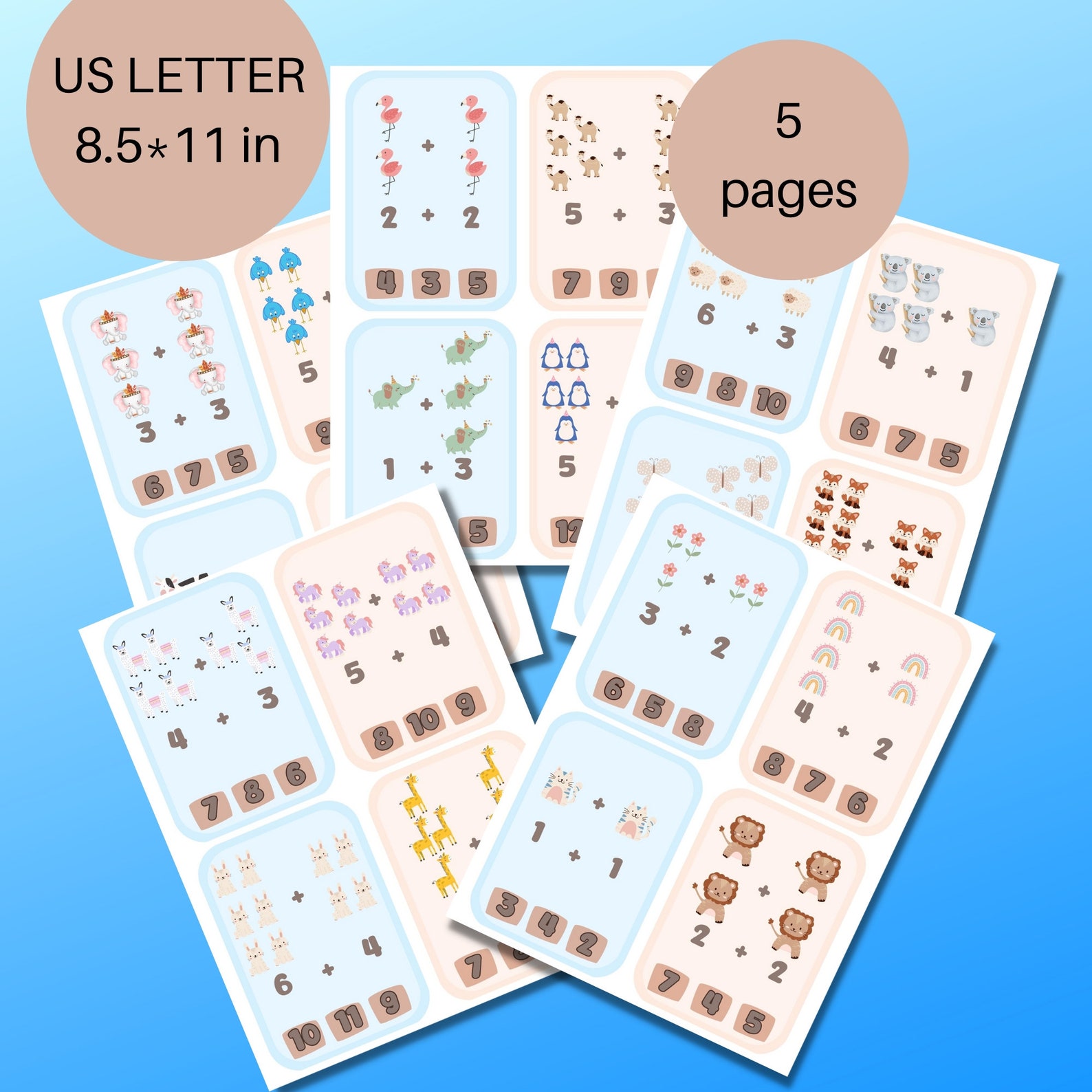 Addition Flash Cards/ Addition Clip Cards/ Addition - Etsy