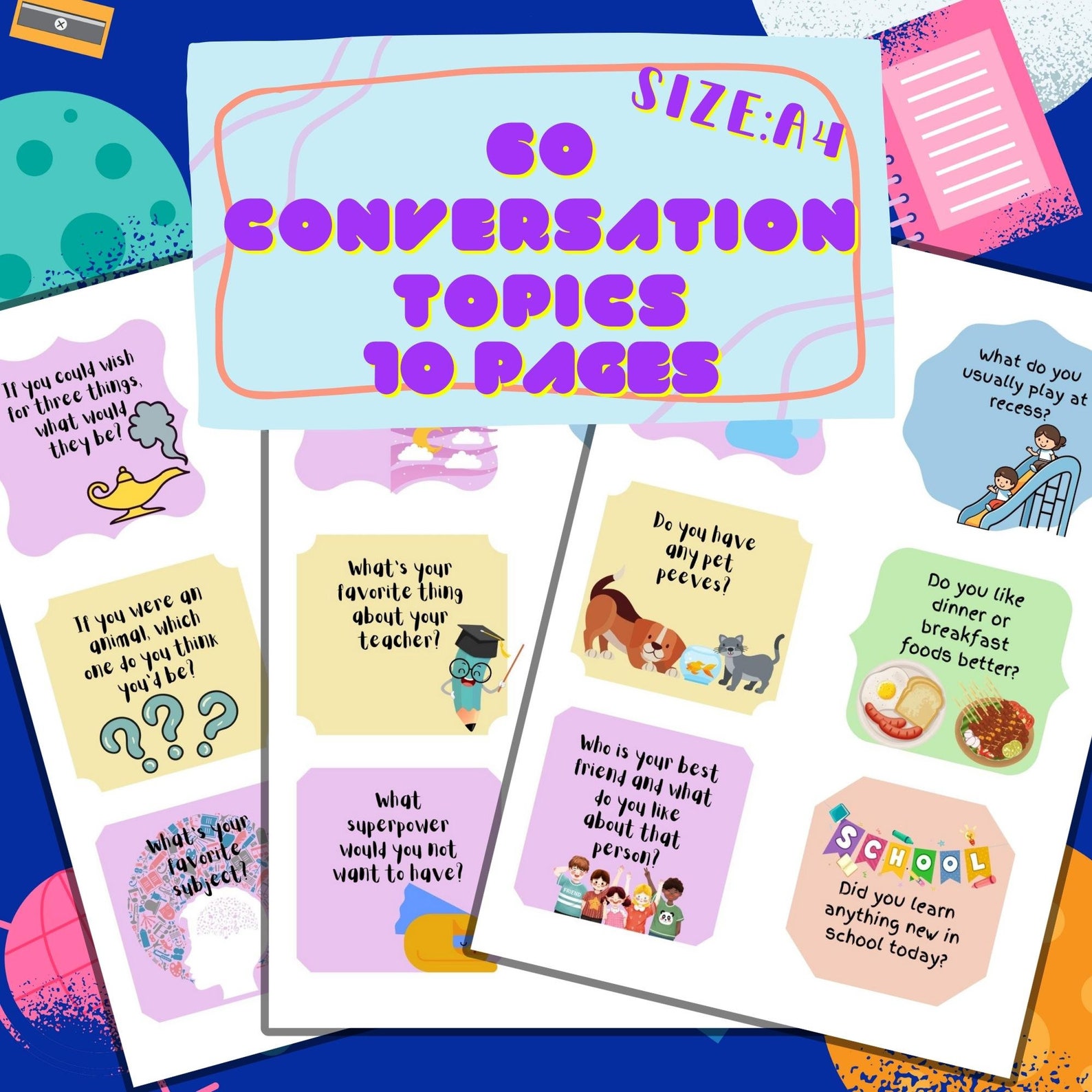 Break the Ice Fun Conversation Starters for Kids /kickstart Chats Kids ...