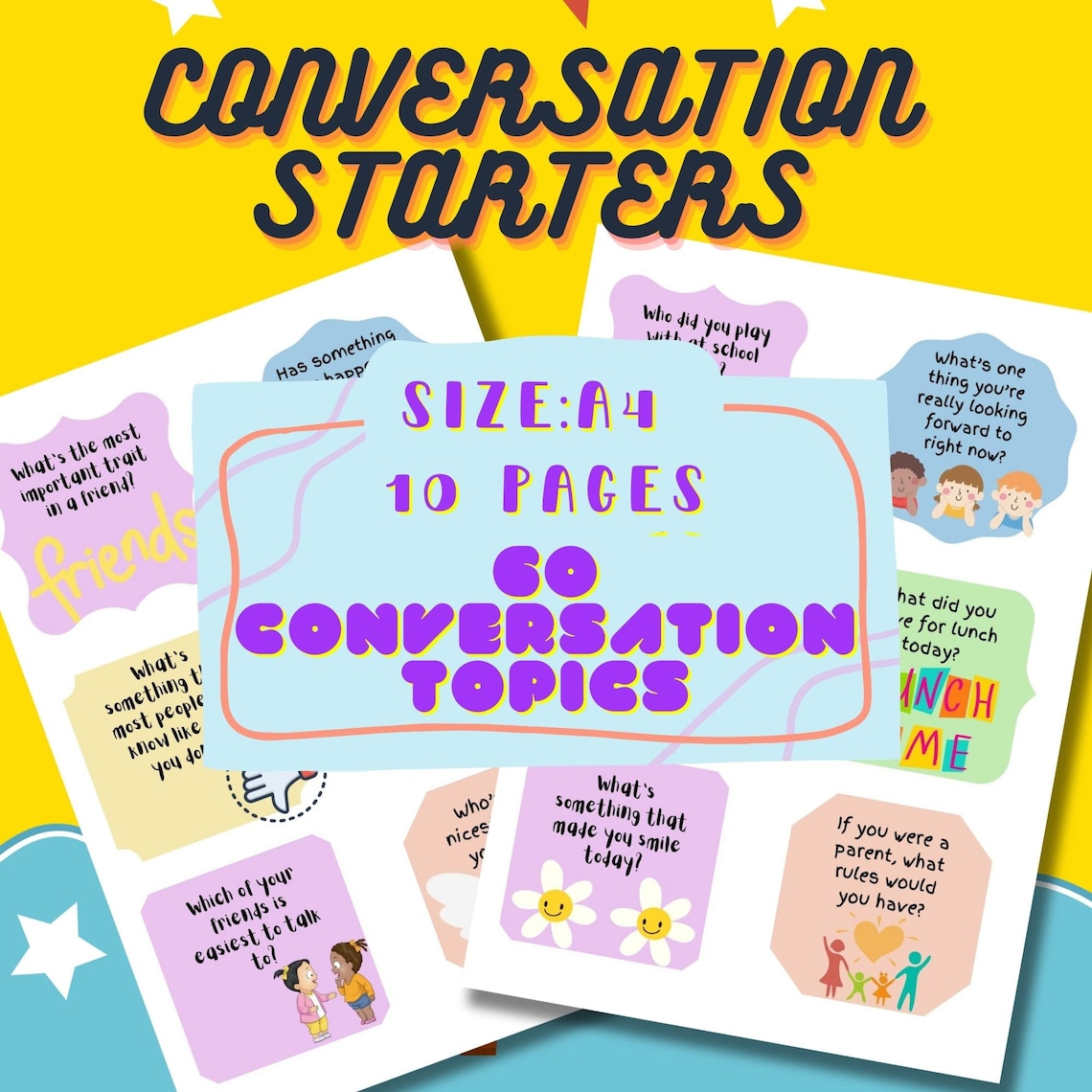 Break the Ice Fun Conversation Starters for Kids /kickstart Chats Kids ...