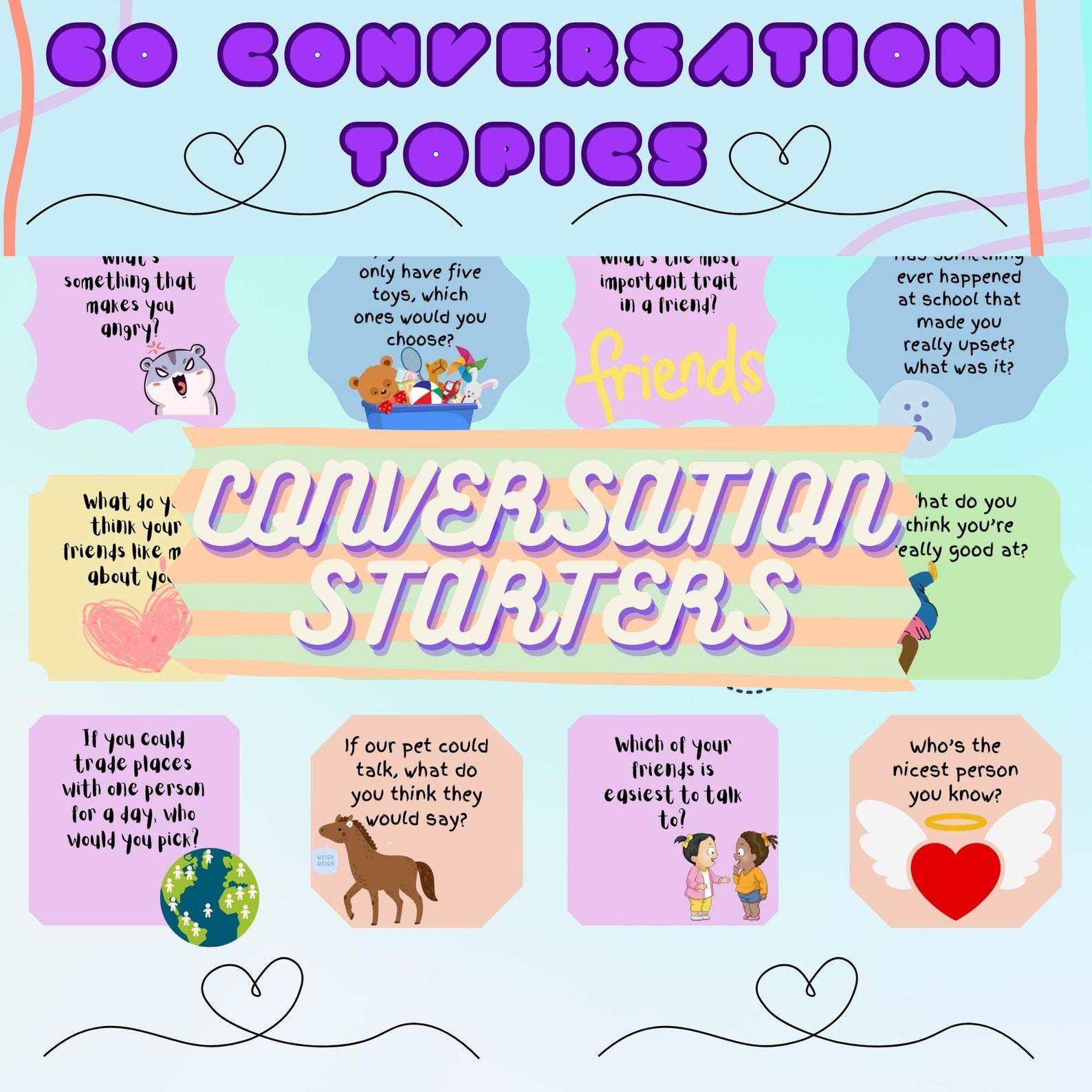 Break the Ice Fun Conversation Starters for Kids /kickstart Chats Kids ...