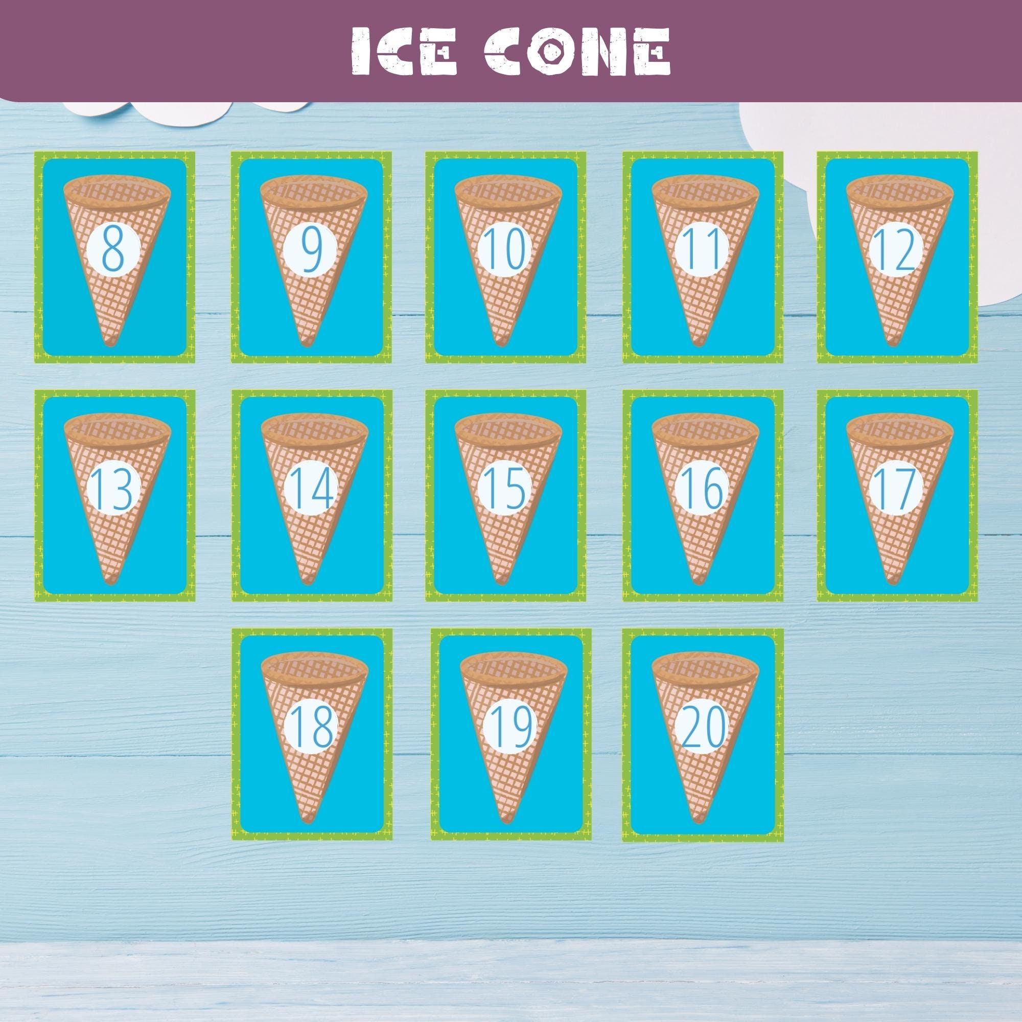 Ice Cream Addition Game - Fun Math Activity Set for Kids With Printable ...