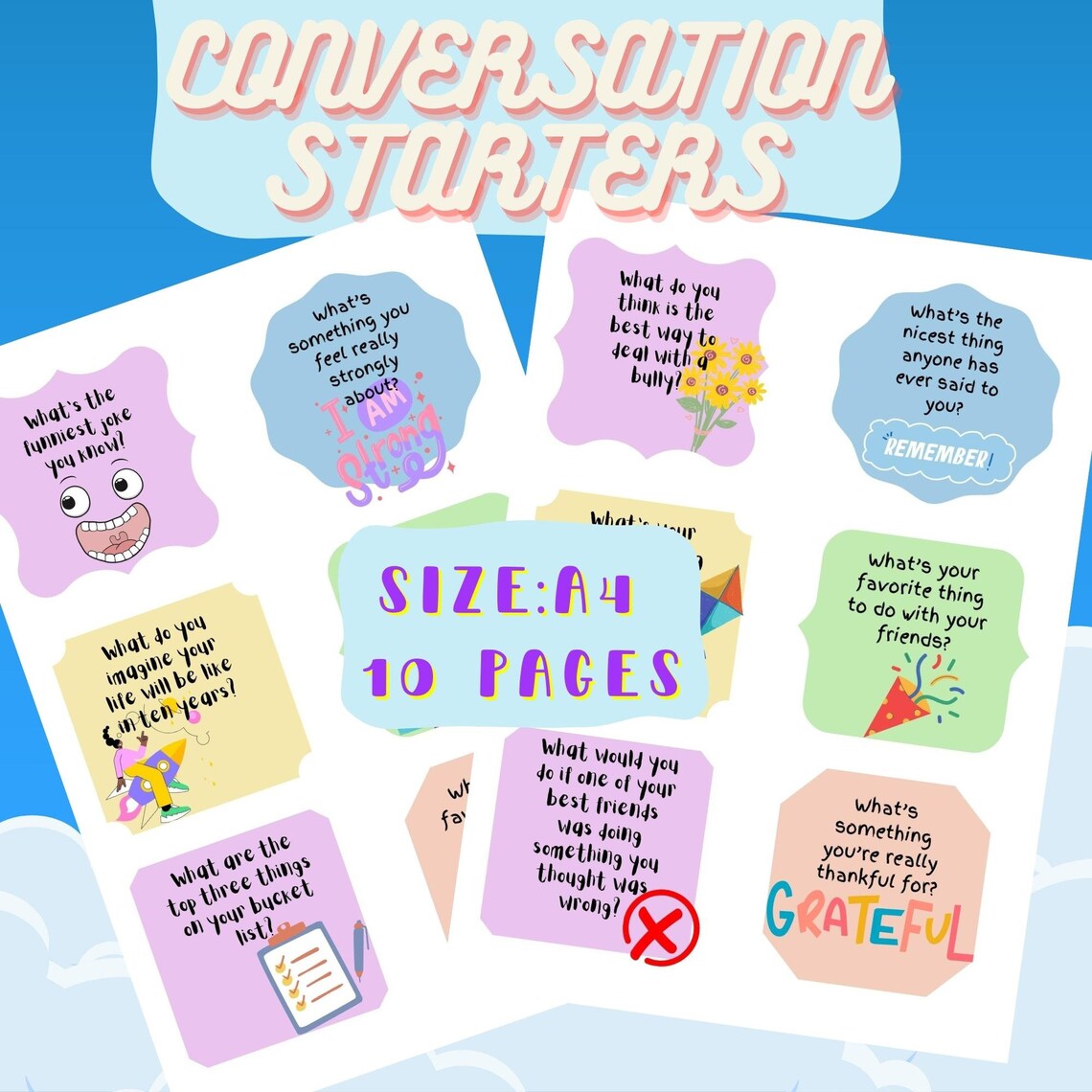 Break the Ice Fun Conversation Starters for Kids /kickstart Chats Kids ...