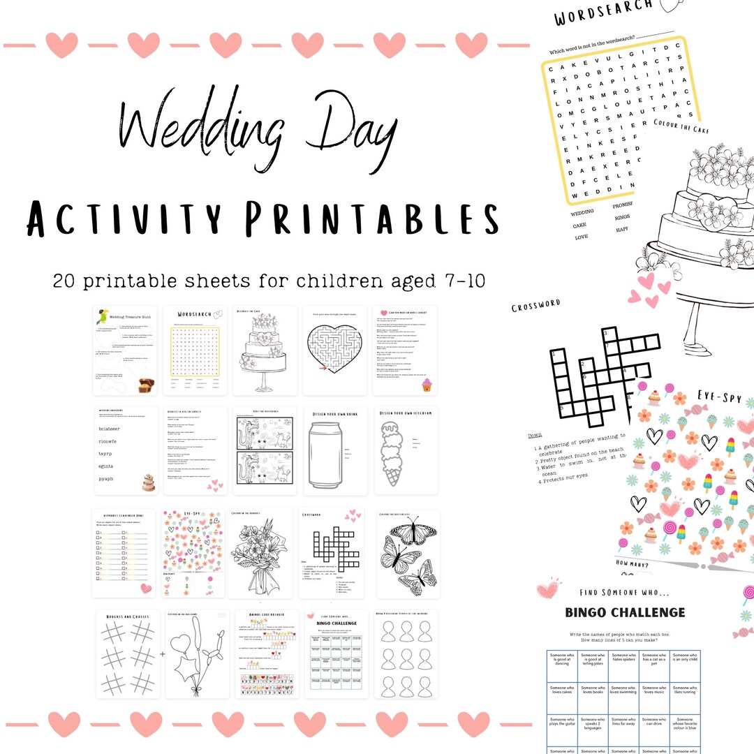 Kids Wedding Activities - Printables, Kids Busy Book for Weddings ...