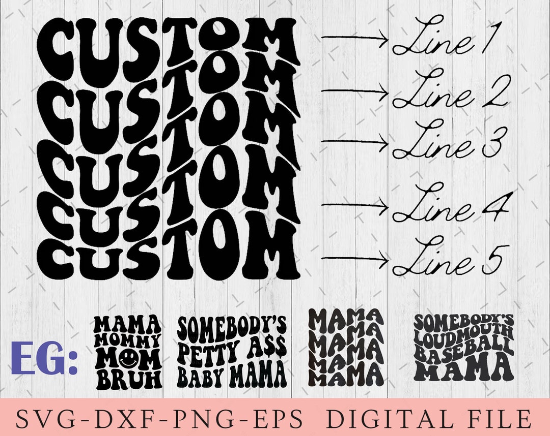 Letras onduladas personalizadas Svg, Orden personalizado Svg, Ondulado ...