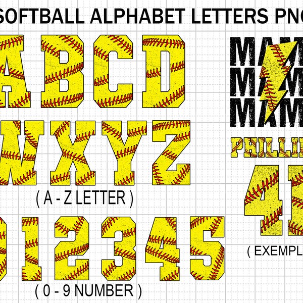 Softball Letters - Etsy