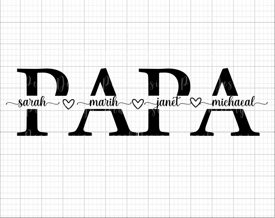 Papa Split SVG, Dad Svg, Dad Papa Split Name Frame Svg, Father's Day ...