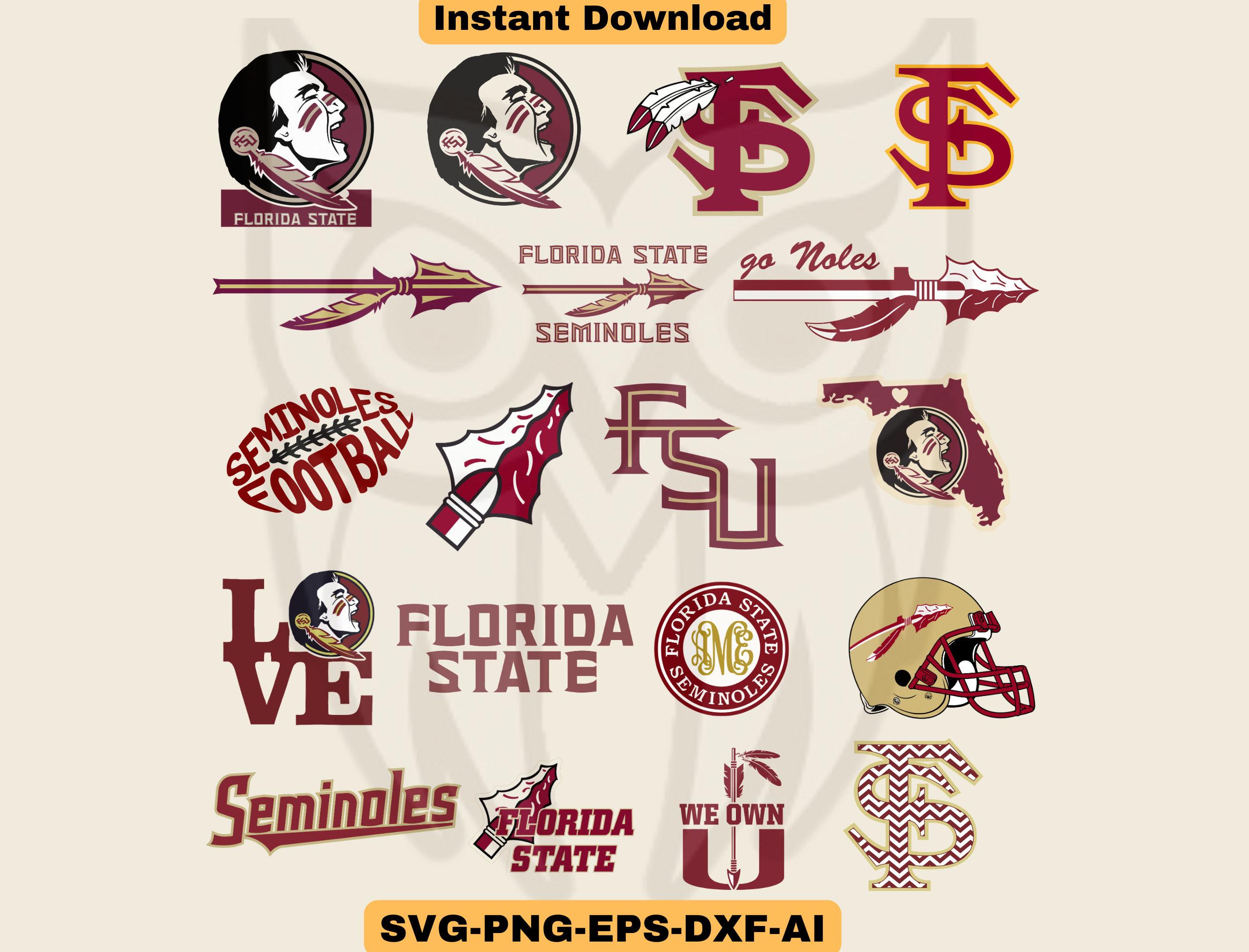 FSU Svg FSU Png Logo FSU Png Files Fsu Spear Decal Florida - Etsy UK