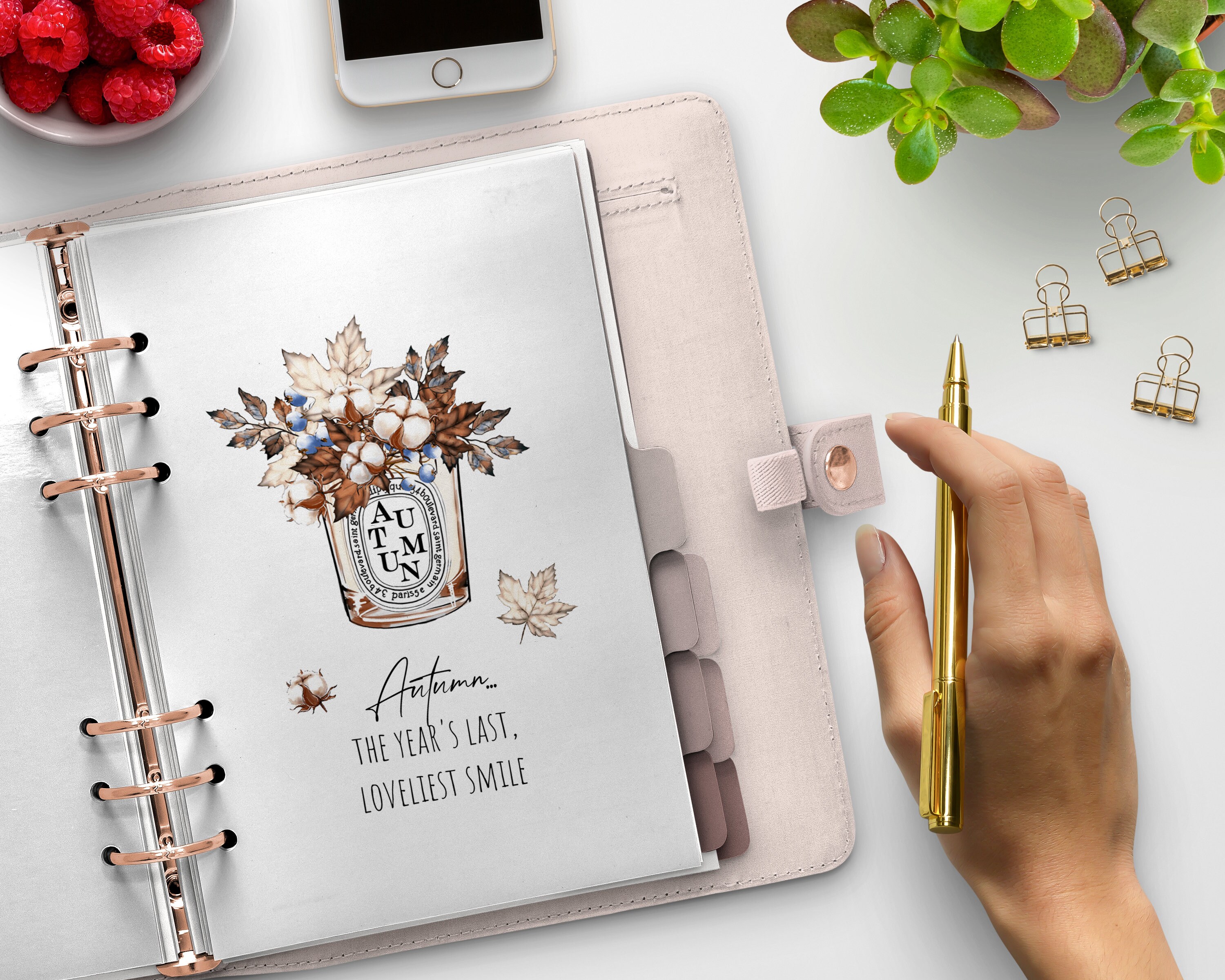 A5 Fall Planner Dashboard, Printable Planner Cover, Fall Motivation ...