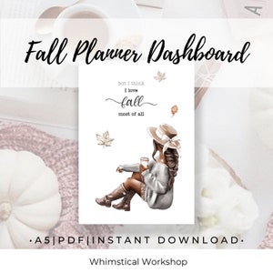 Fall Planner Dashboard A5 Planner Dashboard Autumn Aesthetic Planner ...