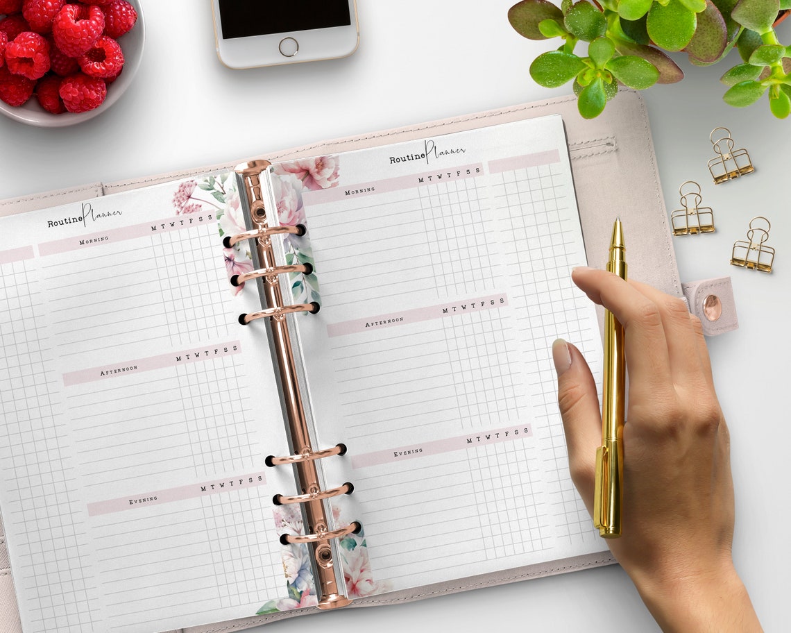 A5 Daily Routine Planner Printable Insert, Printable Insert for Daily Planning, Daily Routine ...