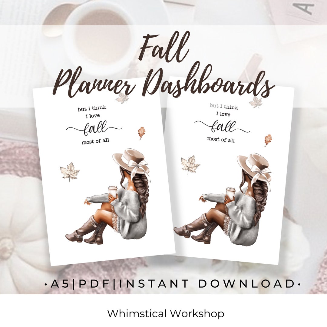 Fall Planner Dashboard A5 Planner Dashboard Autumn Aesthetic Planner ...