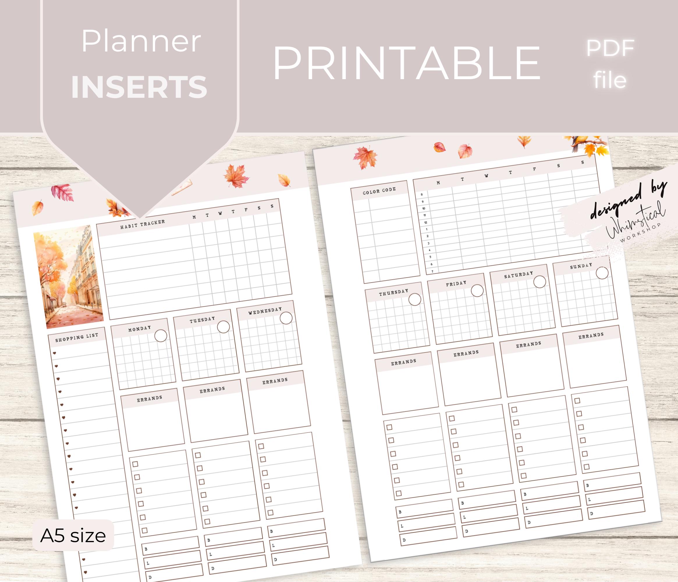 Fall Weekly Planner A5 Printable: Minimalist Autumn Design (PDF ...