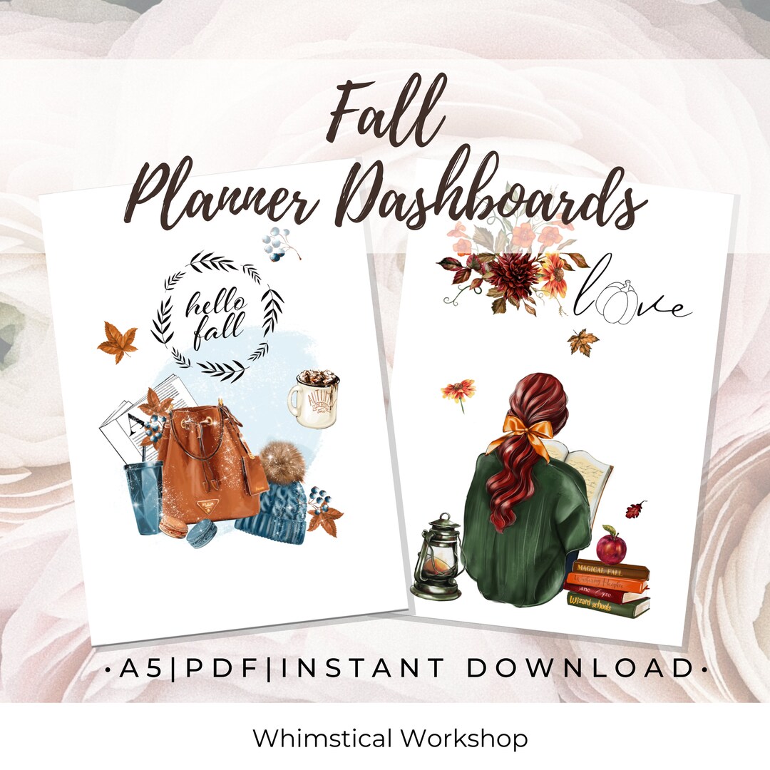 A5 Hello Fall Planner Dashboard, Printable Planner Divider, Autumn ...