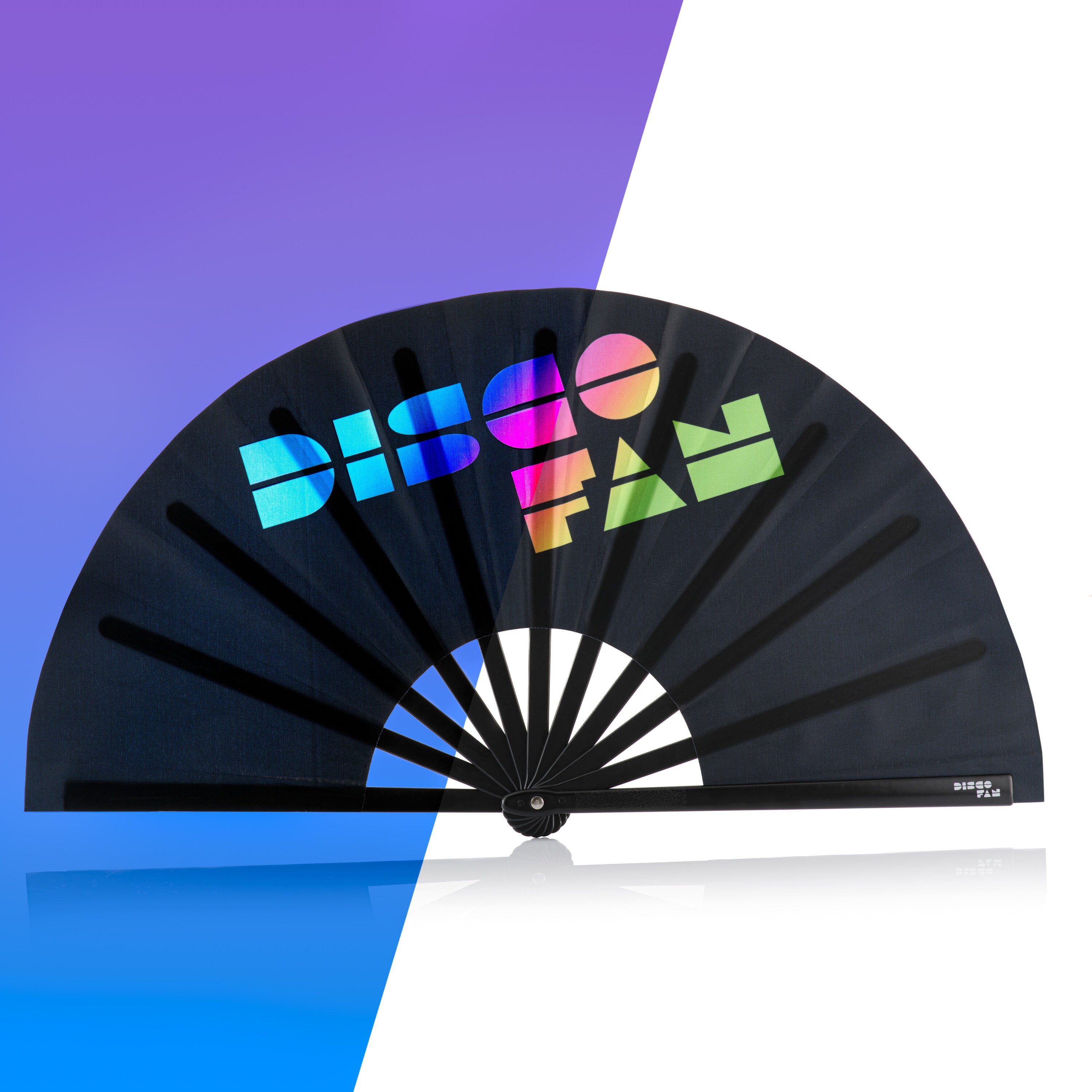 Discofan in Black With Coloured UV Light up Handheld Fan - Etsy Australia