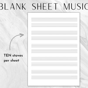 Printable Music Sheets Blank Music Paper Plain Staff Paper Compose ...