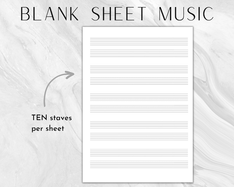 Printable Music Sheets Blank Music Paper Plain Staff Paper Compose ...