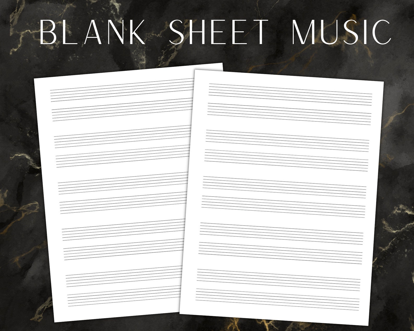 Printable Music Sheets Blank Music Paper Plain Staff Paper Compose ...