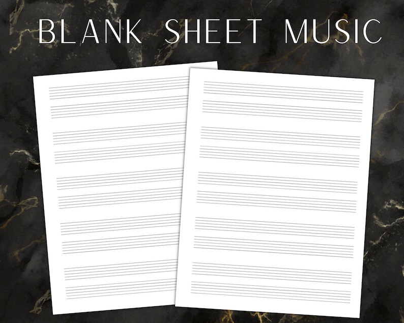 Printable Music Sheets Blank Music Paper Plain Staff Paper Compose ...