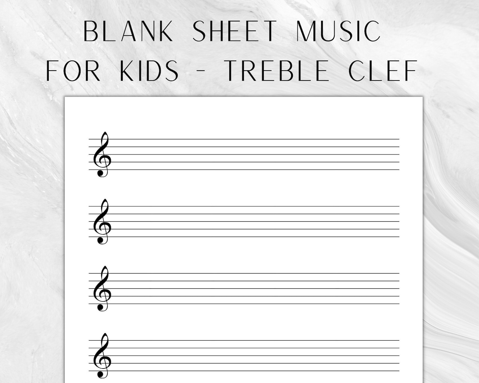 Printable Kids Sheet Music Blank Music Paper Treble Clef Music Sheets ...