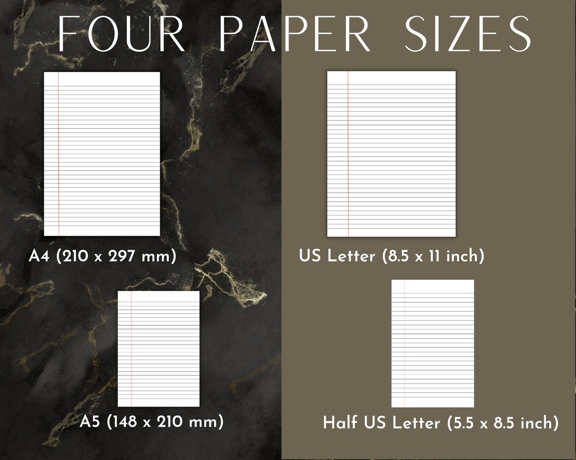 Printable Lined Paper Notebook Paper Writing Paper Digital - Etsy