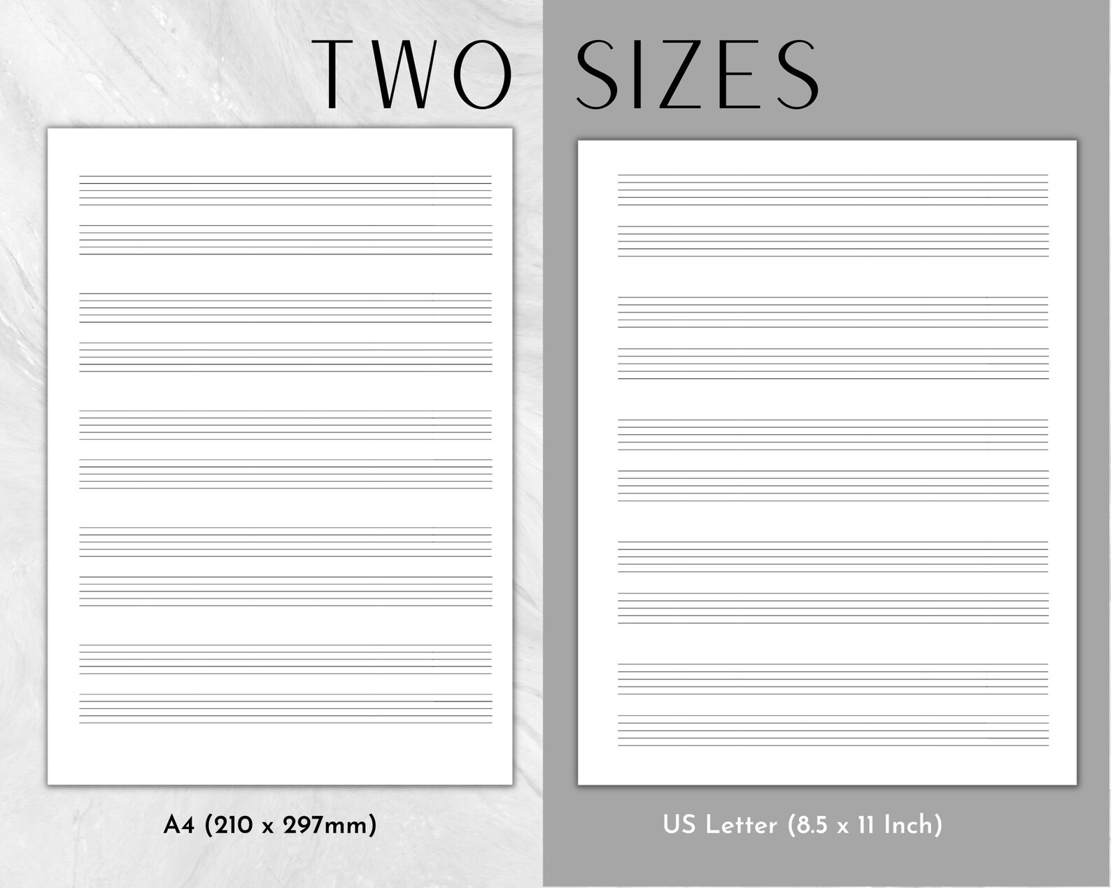 Printable Music Sheets Blank Music Paper Plain Staff Paper Compose ...