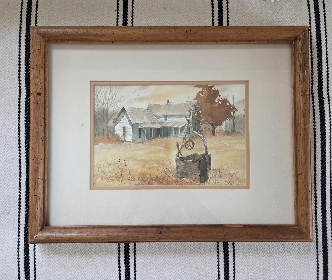 Vintage Original Watercolor "farmhouse" by Loretha Riales - Etsy