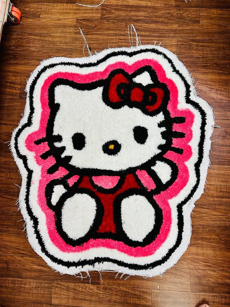 Skeleton Hello Kitty 3D Tufting Rug Handmade Tufted Rug for Rooms Free ...