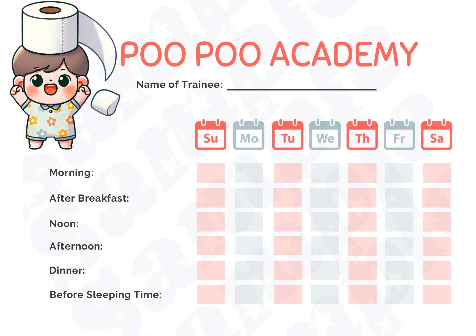 Potty Time Chart Printable Potty Training Schedule for Kids Potty ...