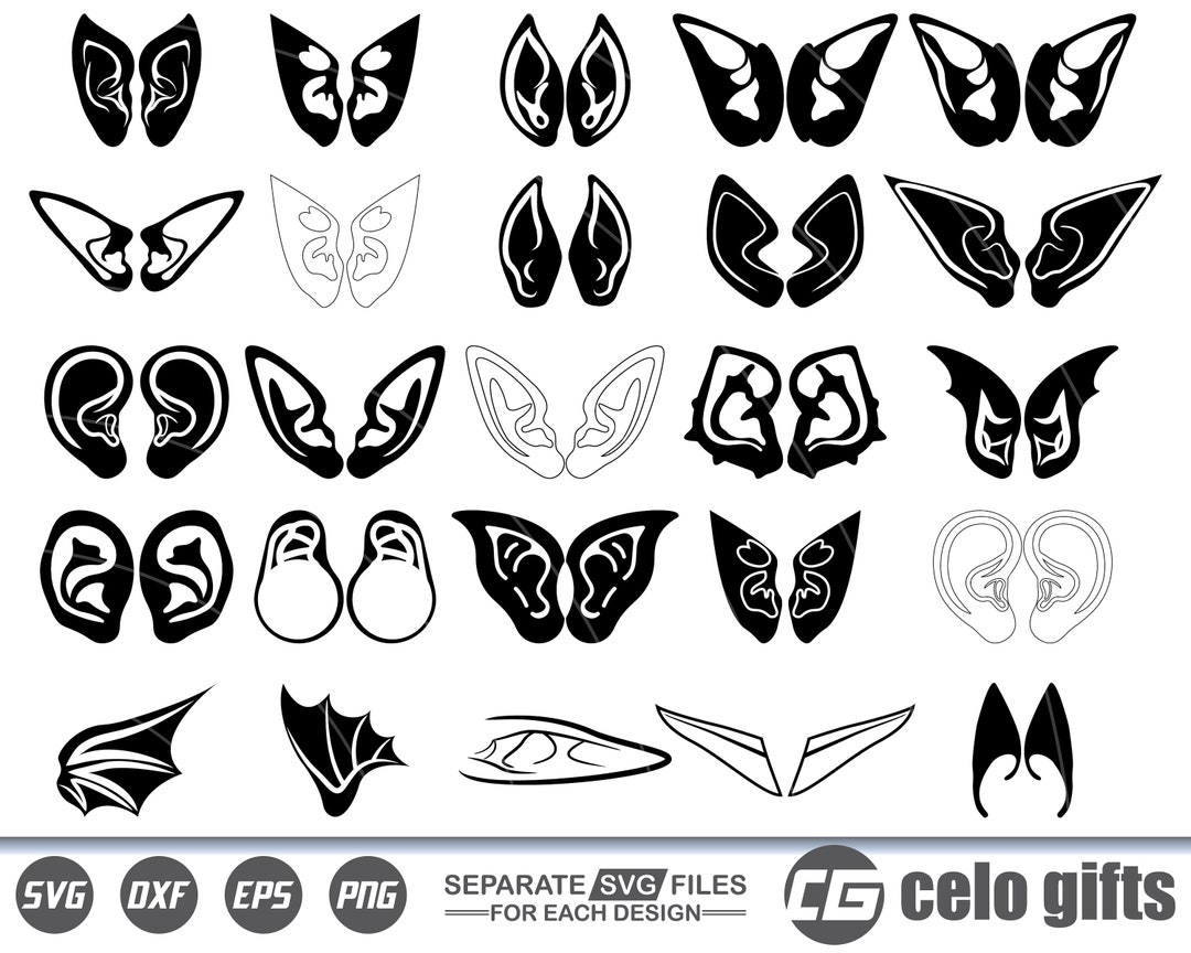 Elf Ears SVG, Elf Ears Vector, Cricut File, Clipart, Silhouette ...