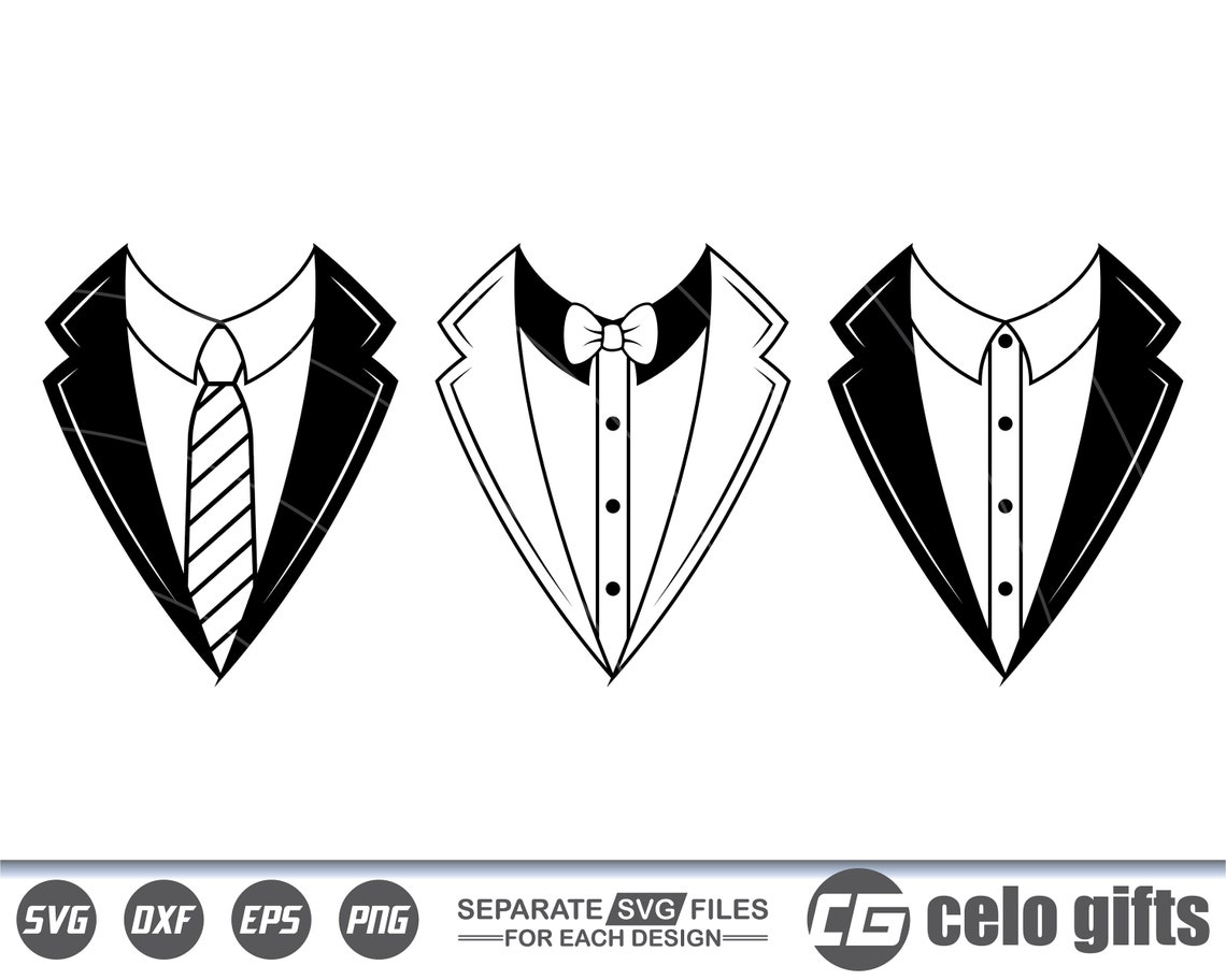 Tuxedo SVG, Tuxedo Vector, Cricut File, Clipart, Silhouette, Cuttable ...