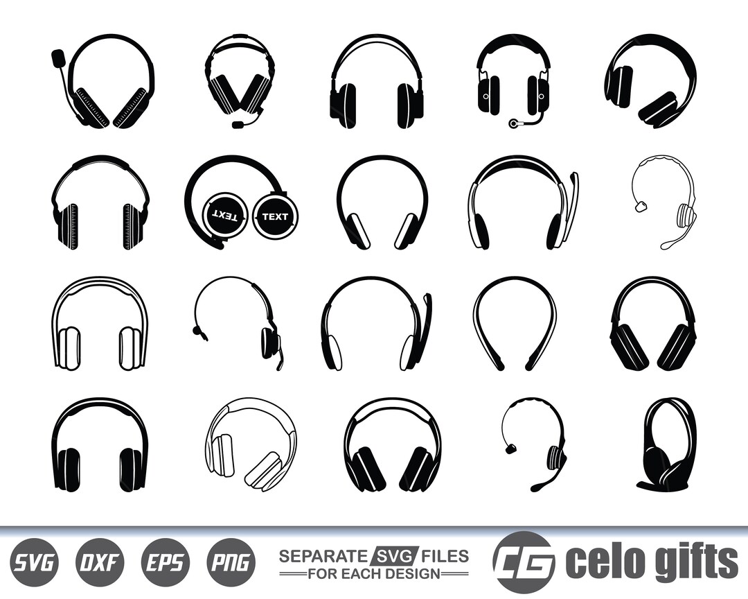 Headset SVG, Headset Vector, Cricut File, Clipart, Silhouette, Cuttable ...