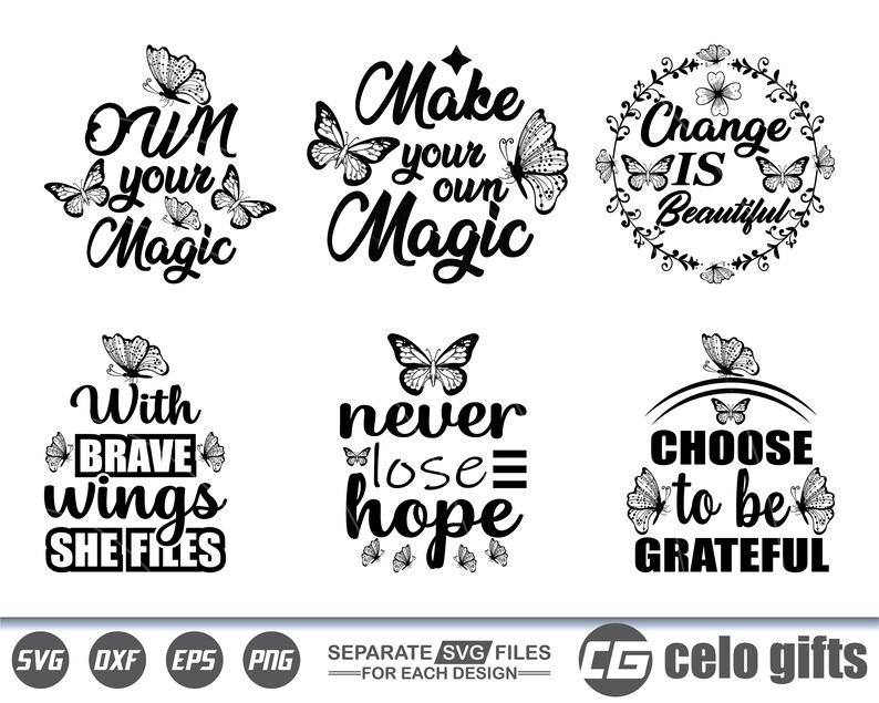 Butterfly Quotes SVG, Butterfly Quotes Vector, Cricut File, Clipart ...