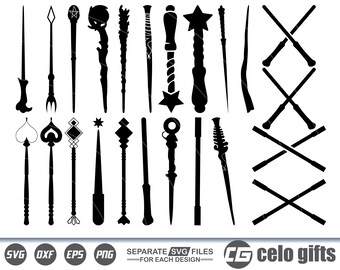 Wands Svg, Wands Bundle, Wand SVG Bundle, Wand Clipart, Wizard Witches ...