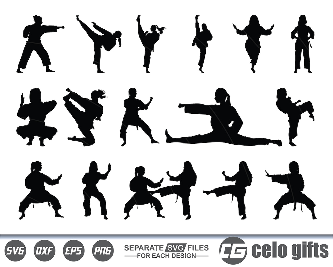 Karate Girl SVG, Karate Girl Vector, Cricut File, Clipart, Silhouette ...