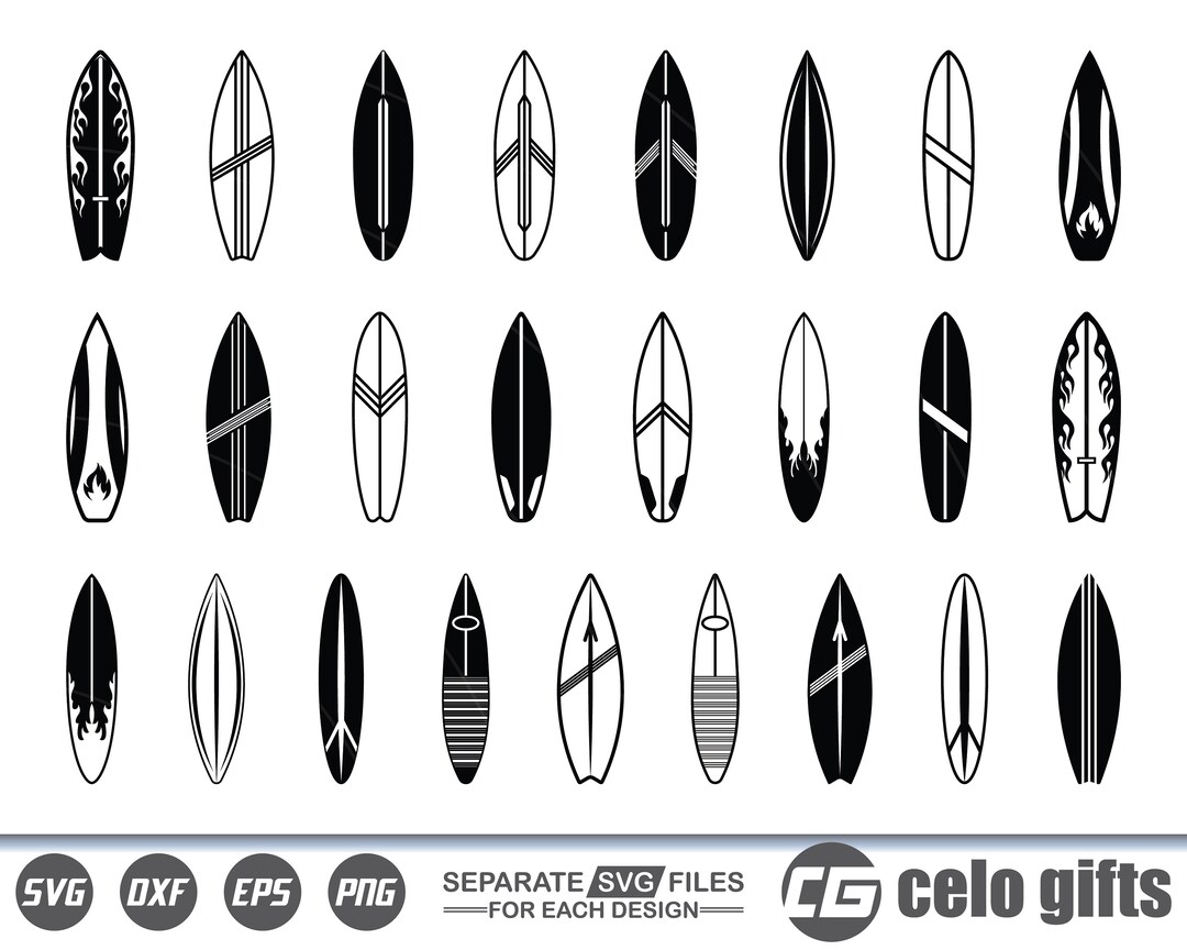 Surf Boards SVG, Surf Boards Vector, Cricut file, Clipart, Silhouette ...