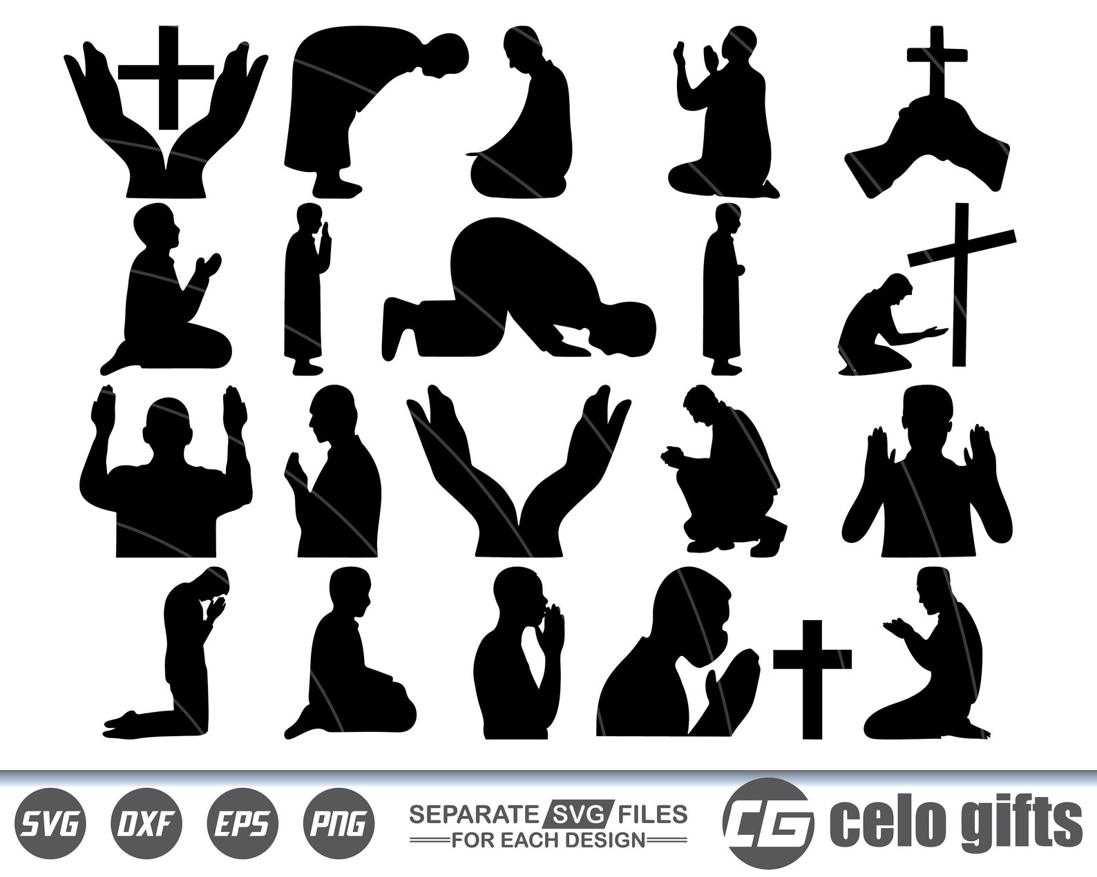 Man Praying SVG, Man Praying Vector, Cricut File, Clipart, Silhouette ...