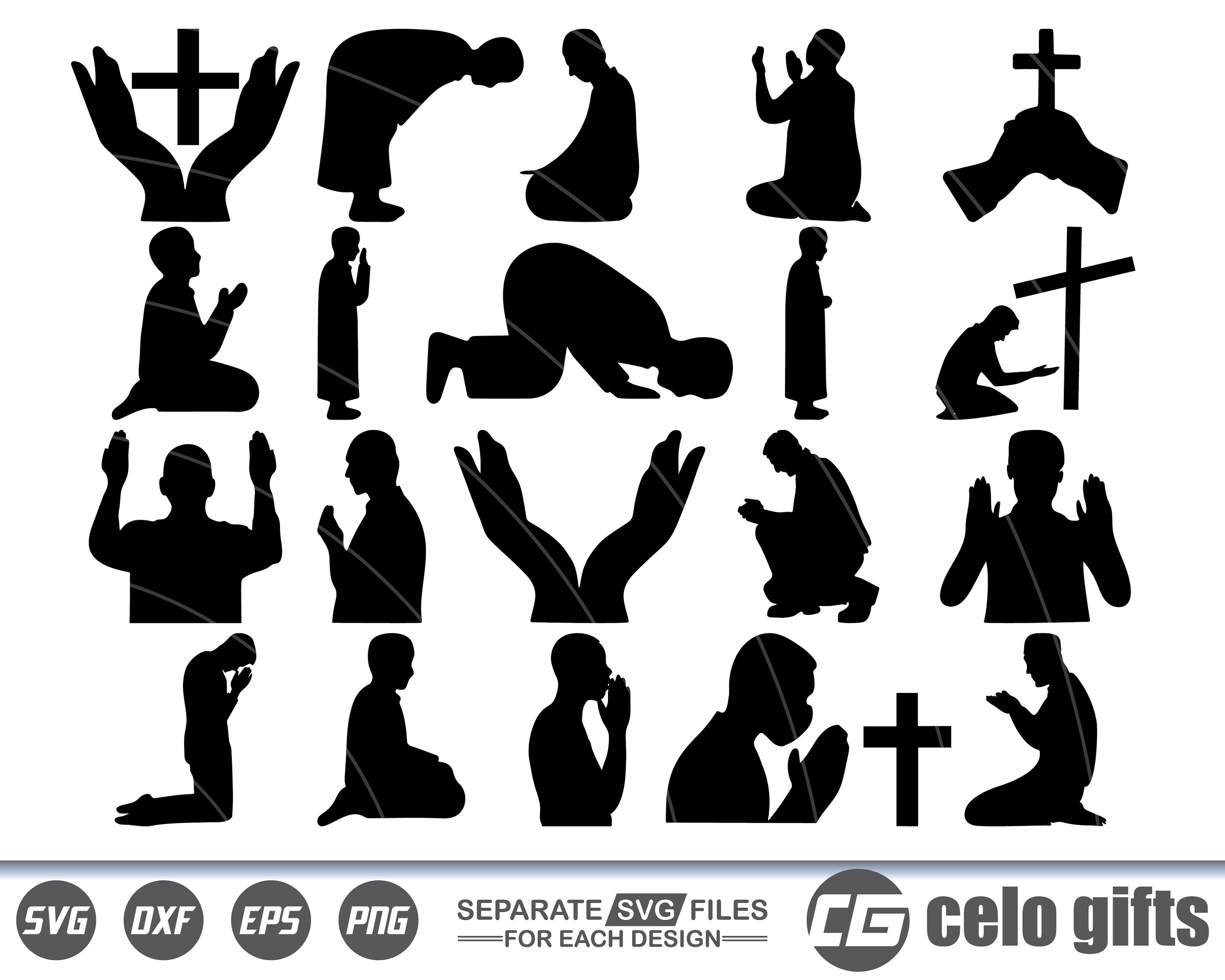Man Praying SVG, Man Praying Vector, Cricut File, Clipart, Silhouette ...