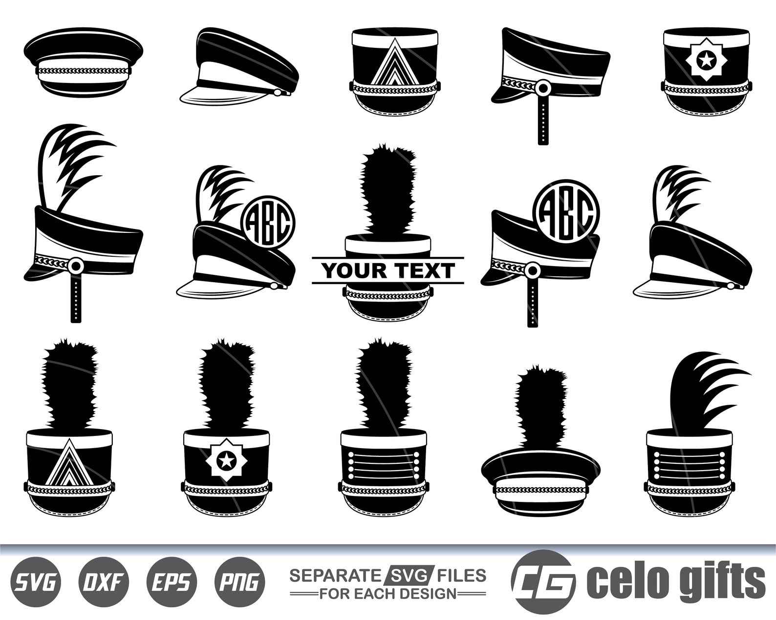 Marching Band Hat SVG, Hat Vector, Cricut File, Clipart, Silhouette ...