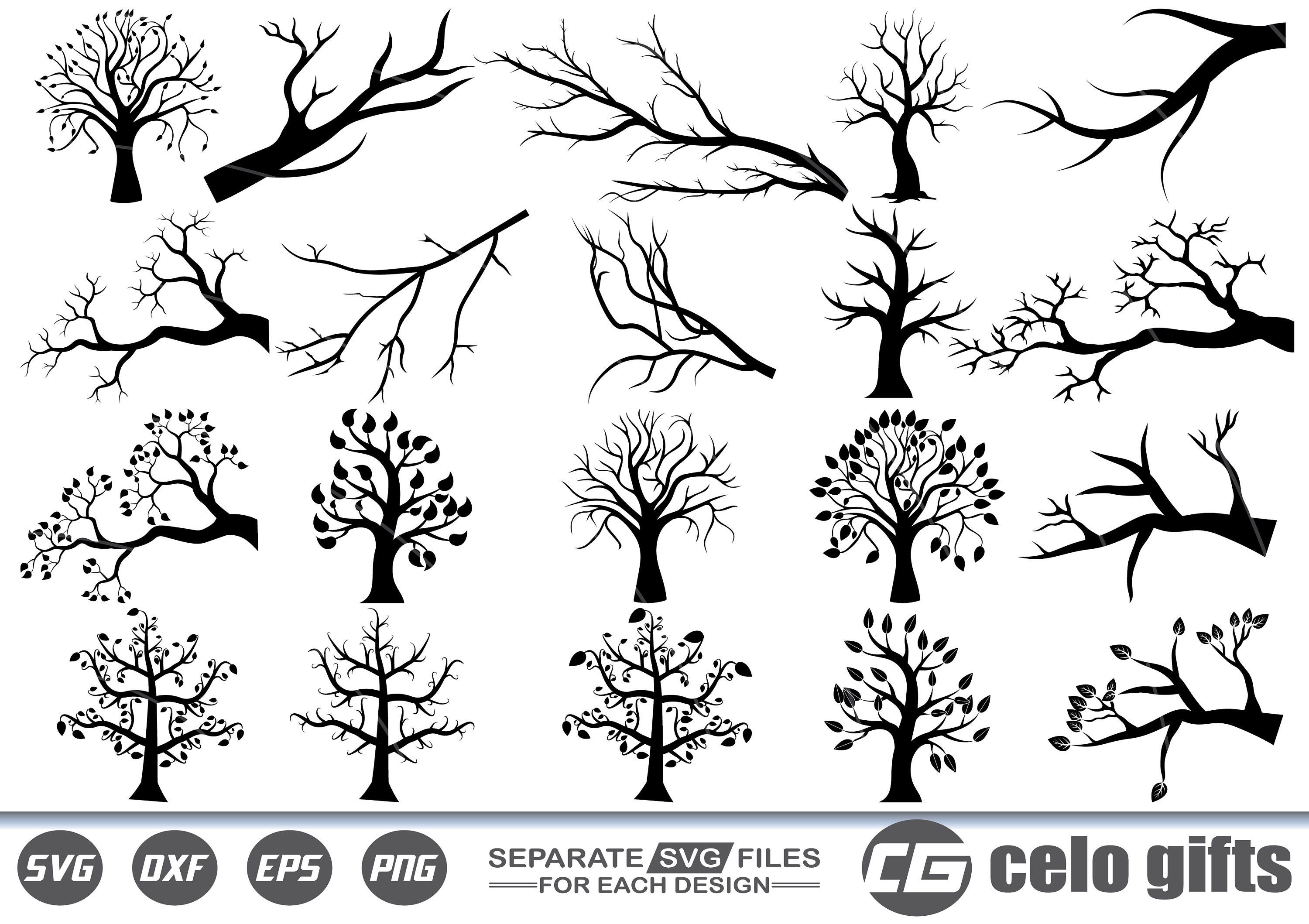 Branching Tree SVG, Branching Tree Vector, Cricut File, Clipart ...