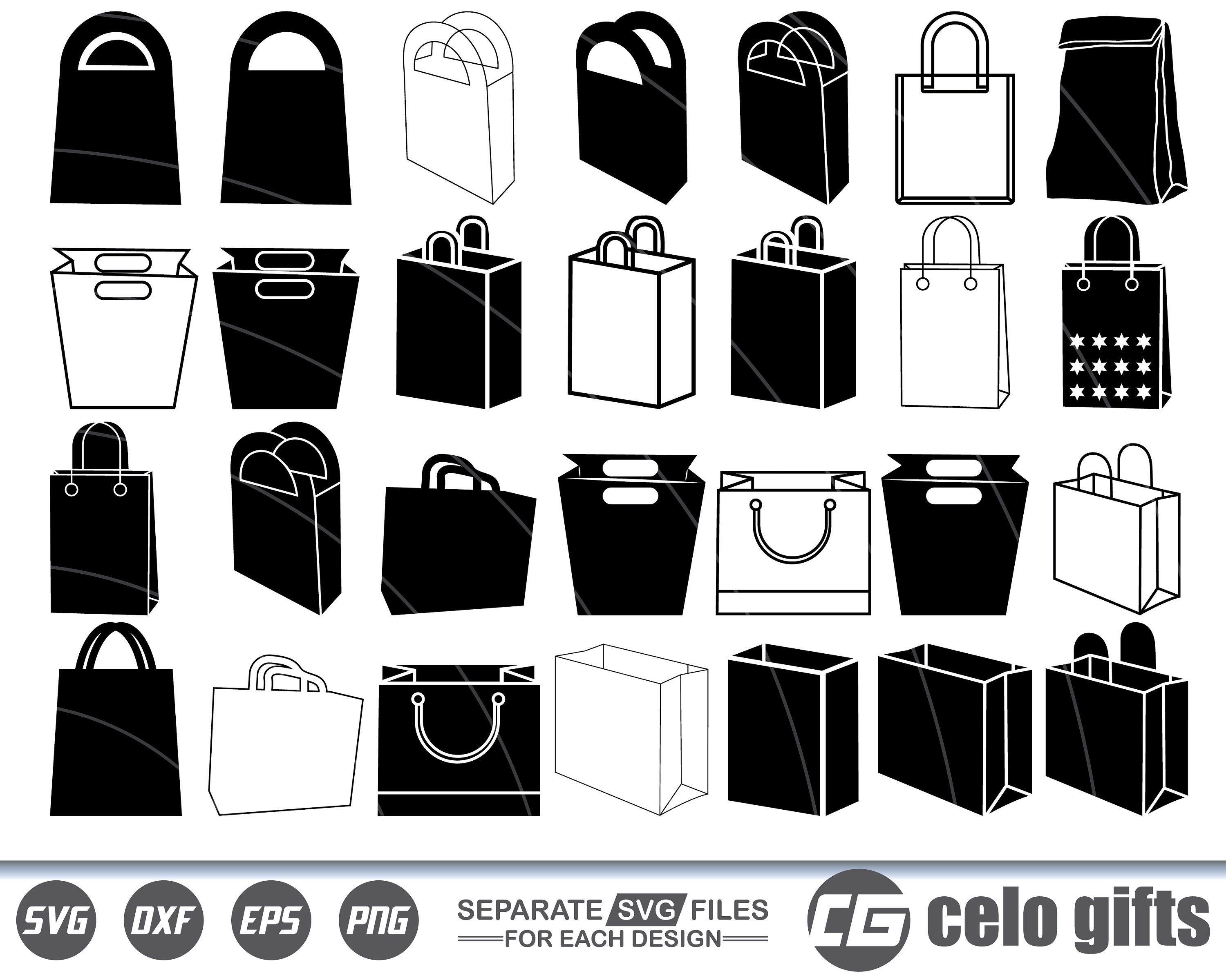 Paper Bag SVG, Paper Bag Vector, Cricut File, Clipart, Silhouette ...