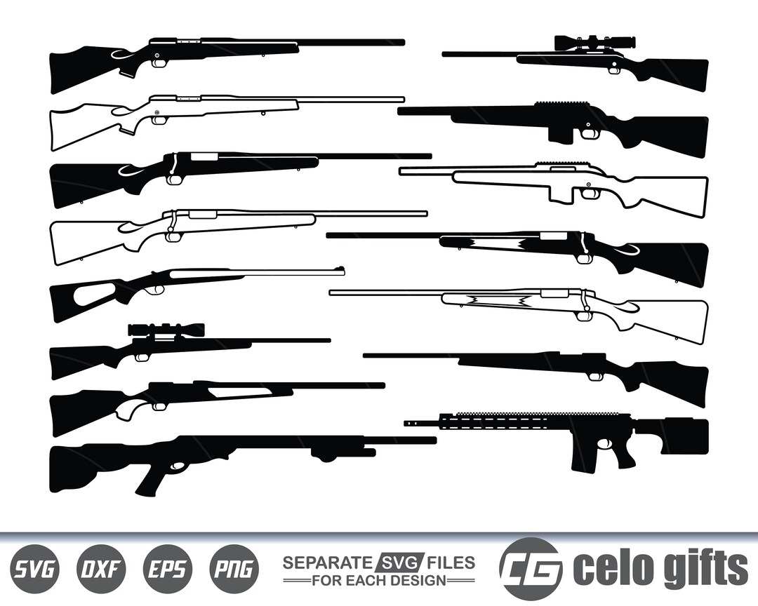 Hunting Rifle SVG, Hunting Rifle Vector, Cricut File, Clipart ...