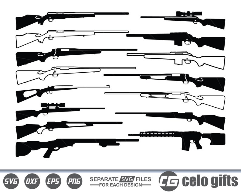 Hunting Rifle SVG, Hunting Rifle Vector, Cricut File, Clipart ...